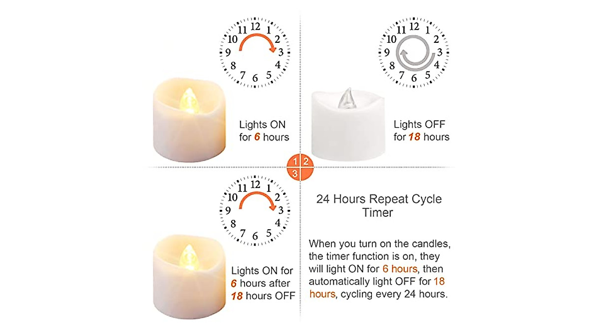 SingTok 12PCS Timer LED Candles - Safe & Realistic