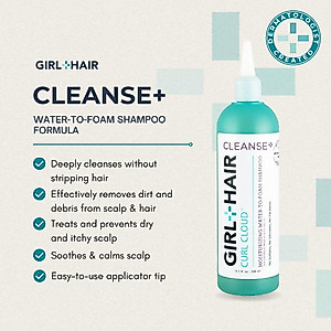 GIRL+HAIR Cleanse+ Moisturizing Shampoo | Restorative for Dry, Damaged Hair | Treat Dry, Itchy Scalp | With Shea Butter, Tea Tree Oil (10.1 fl oz)