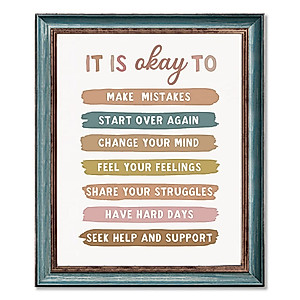 It's Okay To Make Mistakes, Boho Classroom Decor, Therapy Office Decor, Calm Corner, Anxiety, Classroom Wall Decor, School Counselor Office Decor, Be Yourself, Unframed (11x14 INCH)