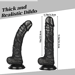 Black Silicone Strong Suction Cup for Hands-Free Realistic Classic Wand of 8 inches Size Silicone Material, The Design Conforms to The Human Body Shape and Curve