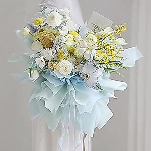 BBJ WRAPS Korean Cotton Wrapping Flower Paper Non-Woven Waterproof Floral Bouquet Wraps Packaging Tissue Paper for Florist Supplies, 22.8x22.8 Inch - 15 Sheets (Purple)…