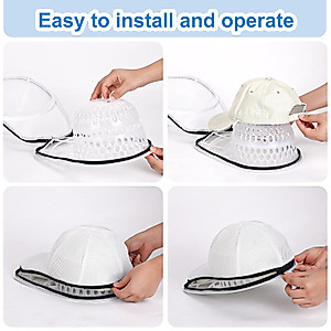 Hat Washer for Baseball Caps - 2 Pack Hat Washer for Washing Machine, Hat Cleaner, Hat Storage for Adult/Kid'S Hat Dishwasher Holder, Hat Protector Racks, Including 2 Pack Hat Bill Shaper, White