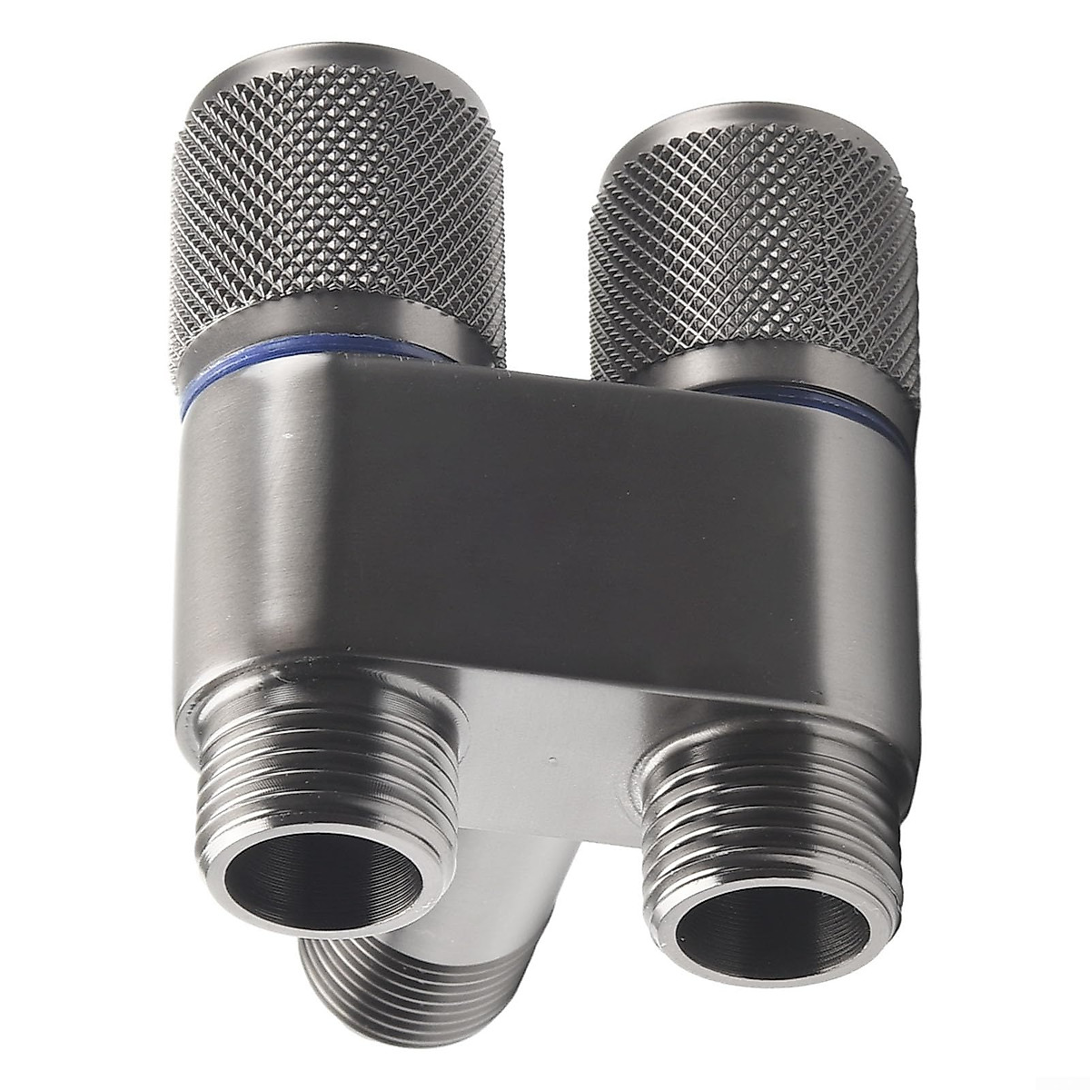 G1/2 Double Control Angle Valve 1 In 2 Out Alloy Faucet for Bathroom Toilet Bidet Sprayer Kitchen Sink Water Heater Shower Head(Gray)