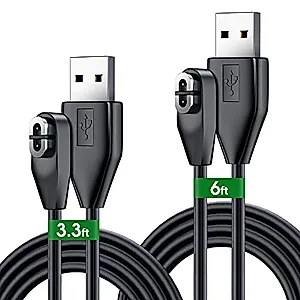 3.3ft & 6ft Shokz Charging Cable [2 Pack Black] aftershokz Headphones Charger Replacement Magnetic Cable for Aeropex AS800, OpenRun, OpenRun Mini, OpenRun Pro, OpenComm Long USB Charge Cord