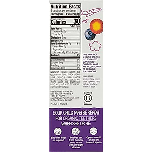 Happy Baby Gentle Teethers Organic Teething Wafers Blueberry Purple Carrot, 0.14 Ounce Packets (Box of 12) Soothing Rice Cookies for Teething Babies Dissolves Easily, Gluten Free No Artificial Flavor