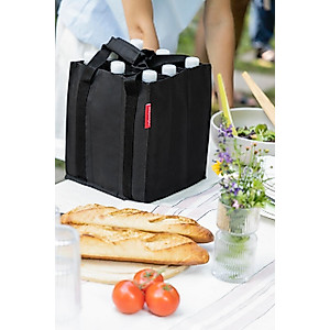 reisenthel bottlebag black - 9 compartments, easy recycling of bottles, carrying straps