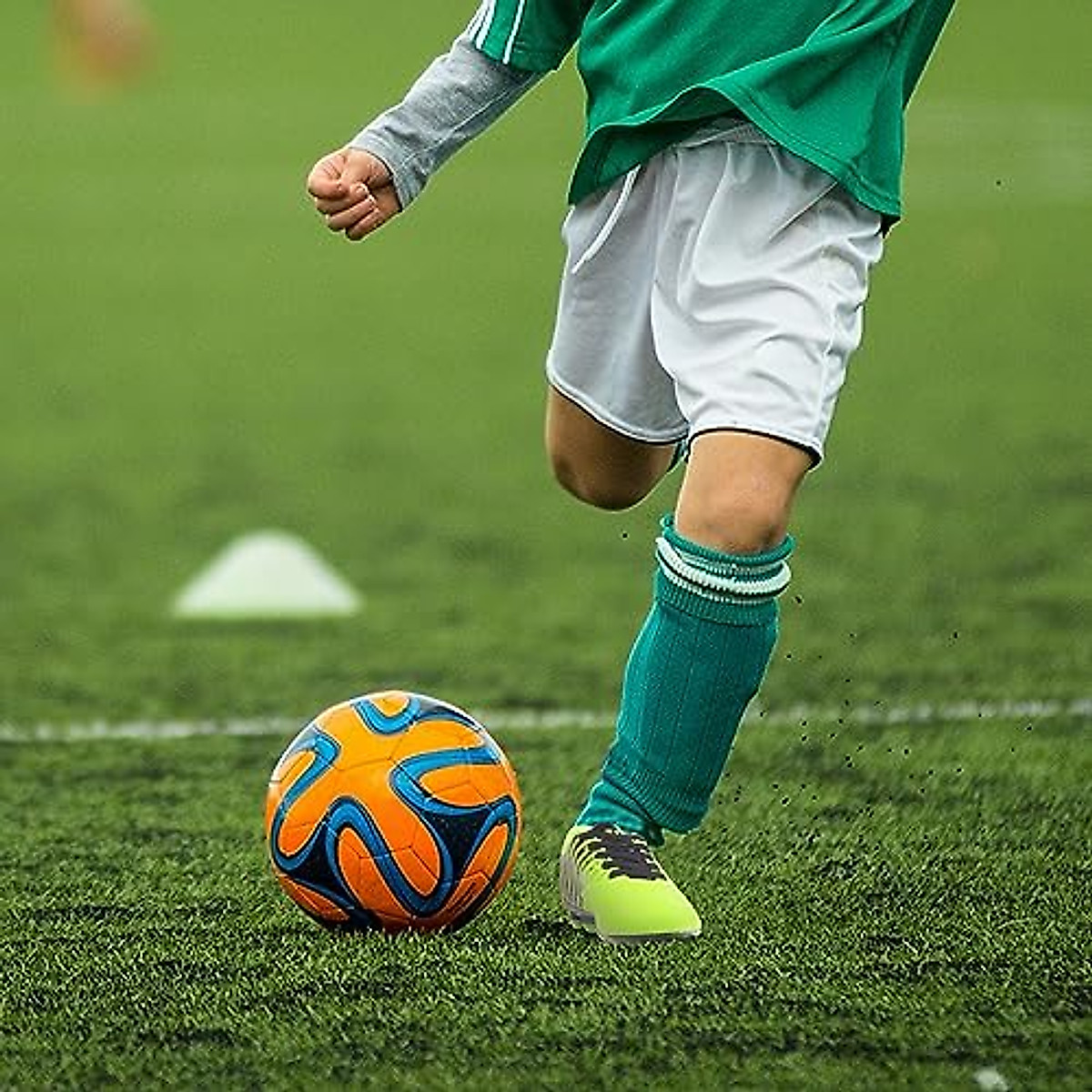 ZVC Kids Soccer Cleats Boys Girls Soccer Shoes Outdoor Firm Ground Youth Football Cleats (Little Kid/Big Kid) Green