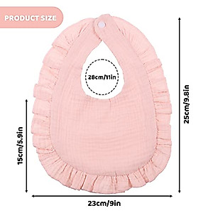 QUEEN KING 6 Pack Baby Bibs, Muslin Bandana Drool Bibs for Boys Girls, Adjustable Soft & Absorbent lace Feeding Bibs for Teething and Drooling Multi-Use Scarf Bibs