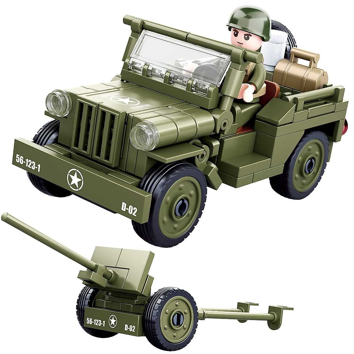 hhohio World War 2 Landing Craft Building Toys WW2 Military Vehicle Brick Set, WWII Army Warship Boat Model Block with 4 Soldiers Figures (325 Pieces)