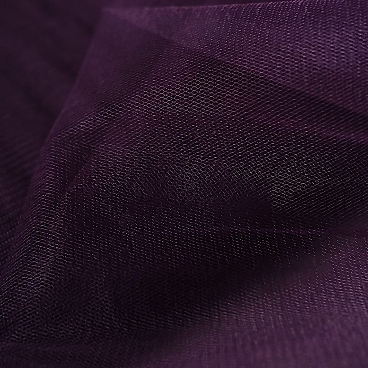 BalsaCircle 54-Inch x 120 feet Eggplant Purple Large Net Tulle Fabric by The Bolt - Wedding Party Decorations Sewing DIY Crafts
