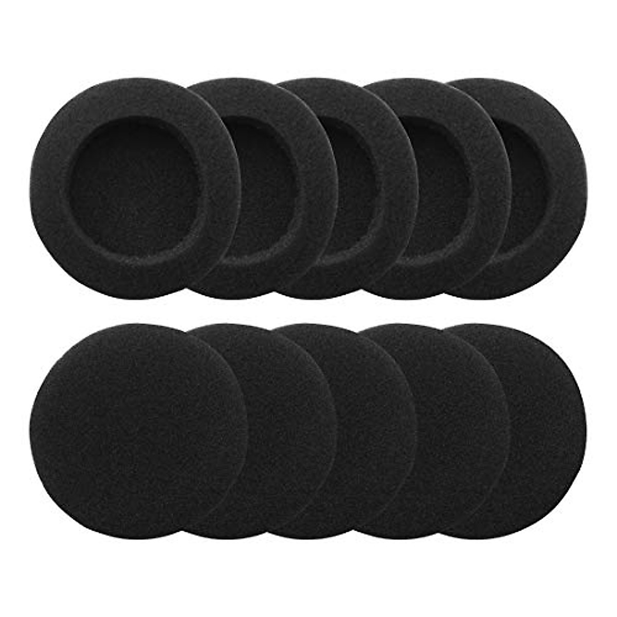 Geekria 5 Pairs QuickFit Foam Replacement Ear Pads for Sennheiser PX100, PX80, PC131, Koss SP, Koss PP Headphones Earpads, Headset Ear Cushion Repair Parts (Black)