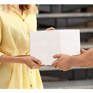 BannerBuzz Shipping Corrugated Box, 100% Recyclable, Made of Single Wall C Flute Corrugated Fiberboard in Semi-gloss White Kraft Paper with ECT 25# (12" x 10" x 8", Pack of 100)