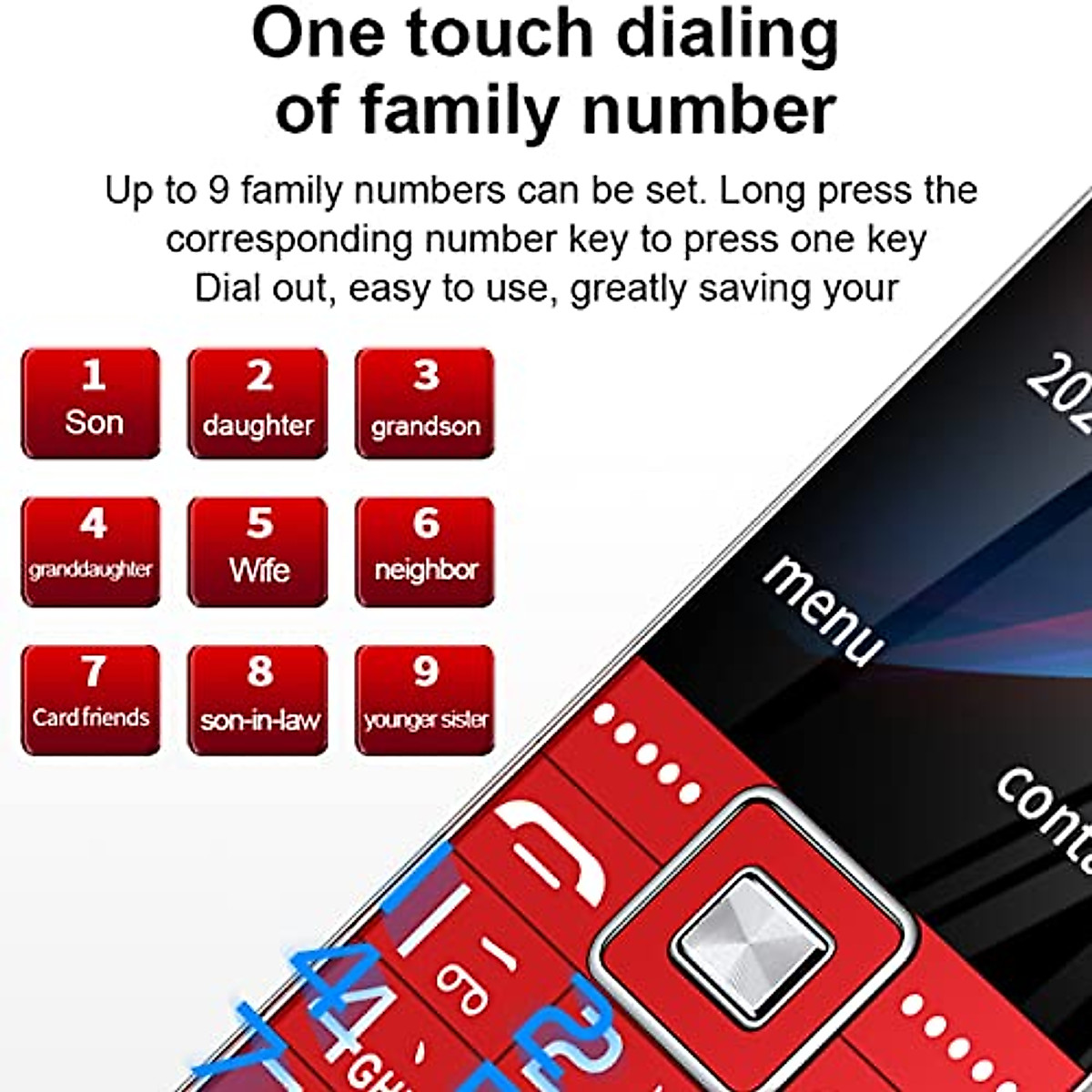 G600 Unlocked Cell Phone for Senior, 2G GSM Unlocked Mobile Phone, 6800mah, Dual SIM Senior Phone Unlocked with Big Button Loud Voice (Red)