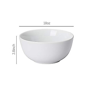 AmazonCommercial 6-Piece Porcelain, 18 Oz. Coupe Bowl, White