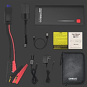 GOOLOO GE1200 Jump Starter with GTX300 Power Station Outdoor Solar Generator for home use with 110V/300W Pure Sine Wave AC Outlet,Portable Battery Booster Pack for Up to 7.0L Gas or 5.5L Diesel Engine