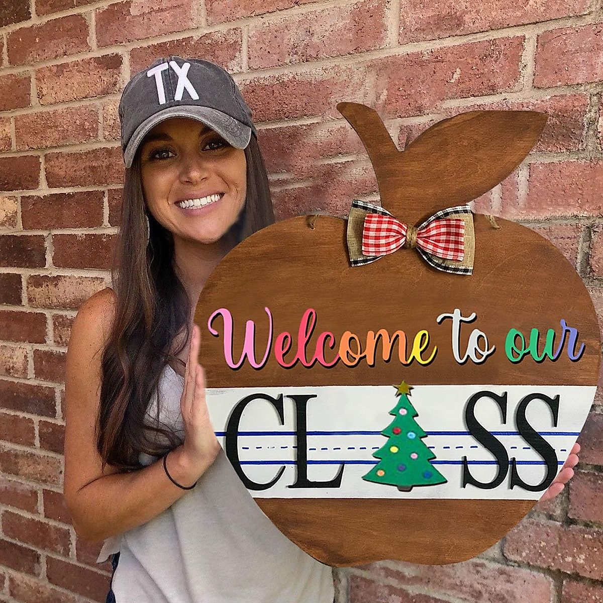 Welcome to Our Porch Sign Welcome To Our Wooden Hanging Sign Interchangeable Shape Teacher Classroom Sign Teacher Gift School Gift Personalized Teacher Large Shelf Decorations for Living Room