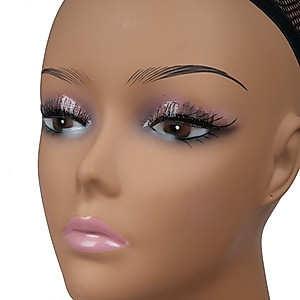 L7 Mannequin 4 Pcs Lifelike Female Plastic Mannequin Head Wig Stand Realistic Wig Display Head Props