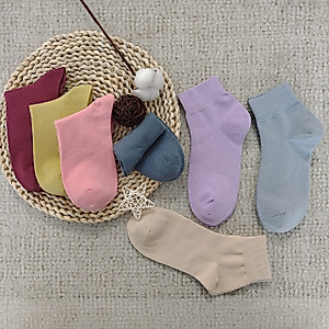 SIPCOLOR Womens Cotton Ankle Socks Colorful Above Ankle Socks Casual Crew Soft Breathable 7 Pairs (Large, Multicolor1)