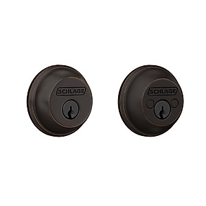 SCHLAGE B62N716 Deadbolt, Keyed 2 Sides, Aged Bronze