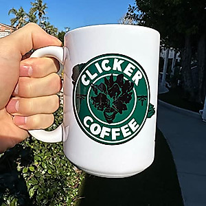 The Last of Us Inspired Mug | Clicker Coffee Cup | Video Game Mug | Gift for Coffee lovers | Cordyceps | Firefly | Gamer Gift | White (15 Ounces)