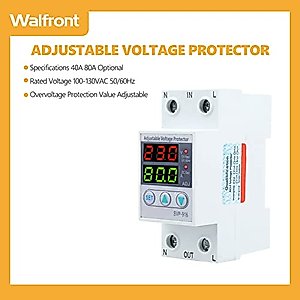 SVP‑916 100‑130VAC Adjustable Over and Under Voltage Protector Plastic Delay Reset Protector Voltage Protective Device(40A)
