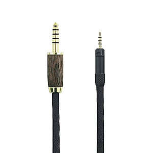 NewFantasia 4.4mm Balanced Male 6N OCC Copper Silver Plated Cord 4.4mm Balanced Cable Compatible with Sennheiser HD598 HD598 SE, HD560s HD598 Cs, HD598 SR, HD599 Headphone Walnut Wood Shell