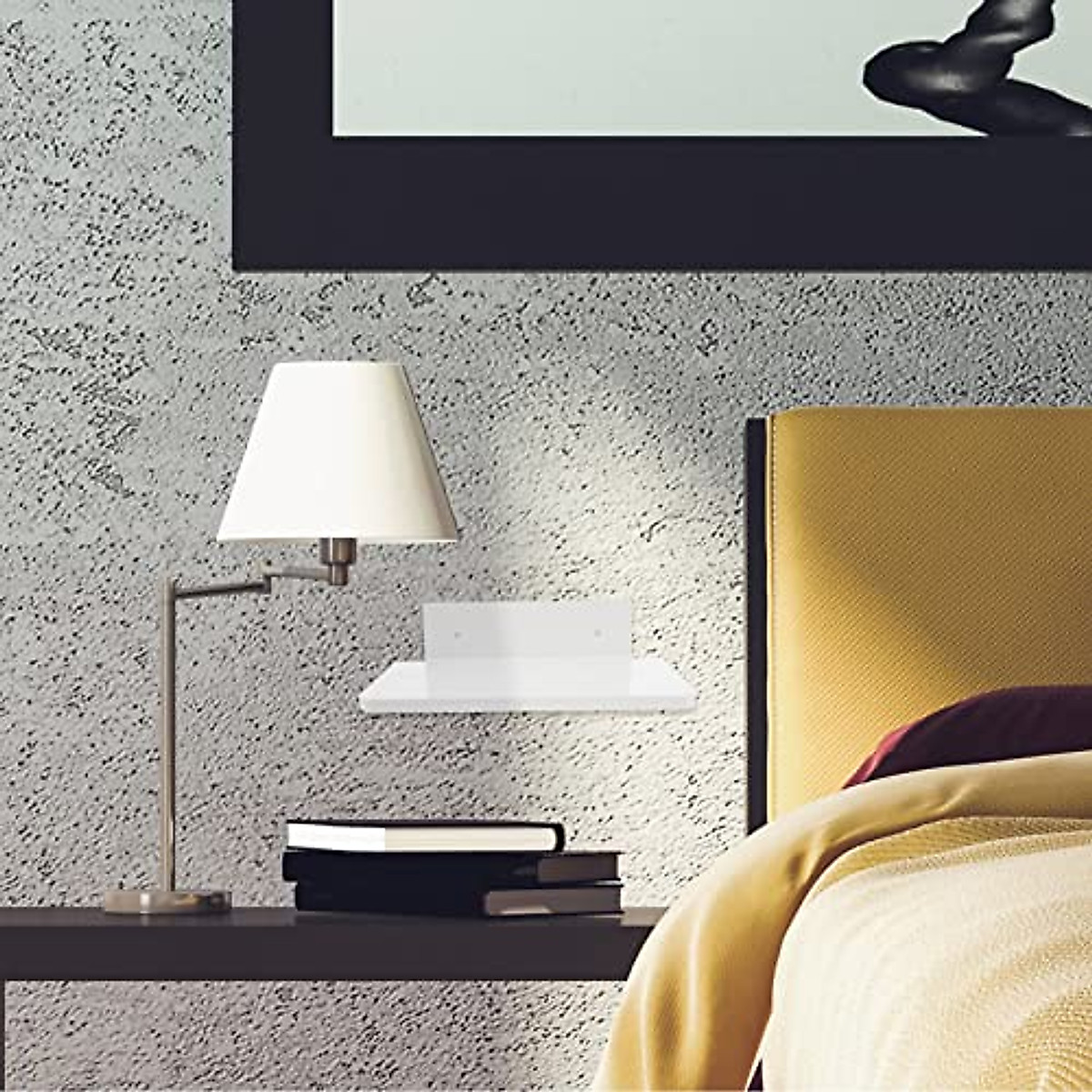 Wall Shelf Bathroom Shelves Self Adhesive Floating Shelves Wall Mounted Shower Caddy Bathroom Racks for Shampoo Toiletries Kitchen White White Shelf