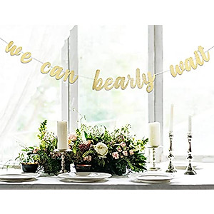 We Can Bearly Wait Banner - Teddy Bear Baby Shower Decorations, Decor for a Bear Themed Baby Shower, Smash Cake Props