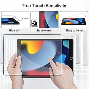 ORIbox Screen Protector compatible with iPad (9/8/7 Generation, 2021/2020/2019 Model,10.2-Inch), Tempered Glass Film[2 Pack], transparent (ORI002)