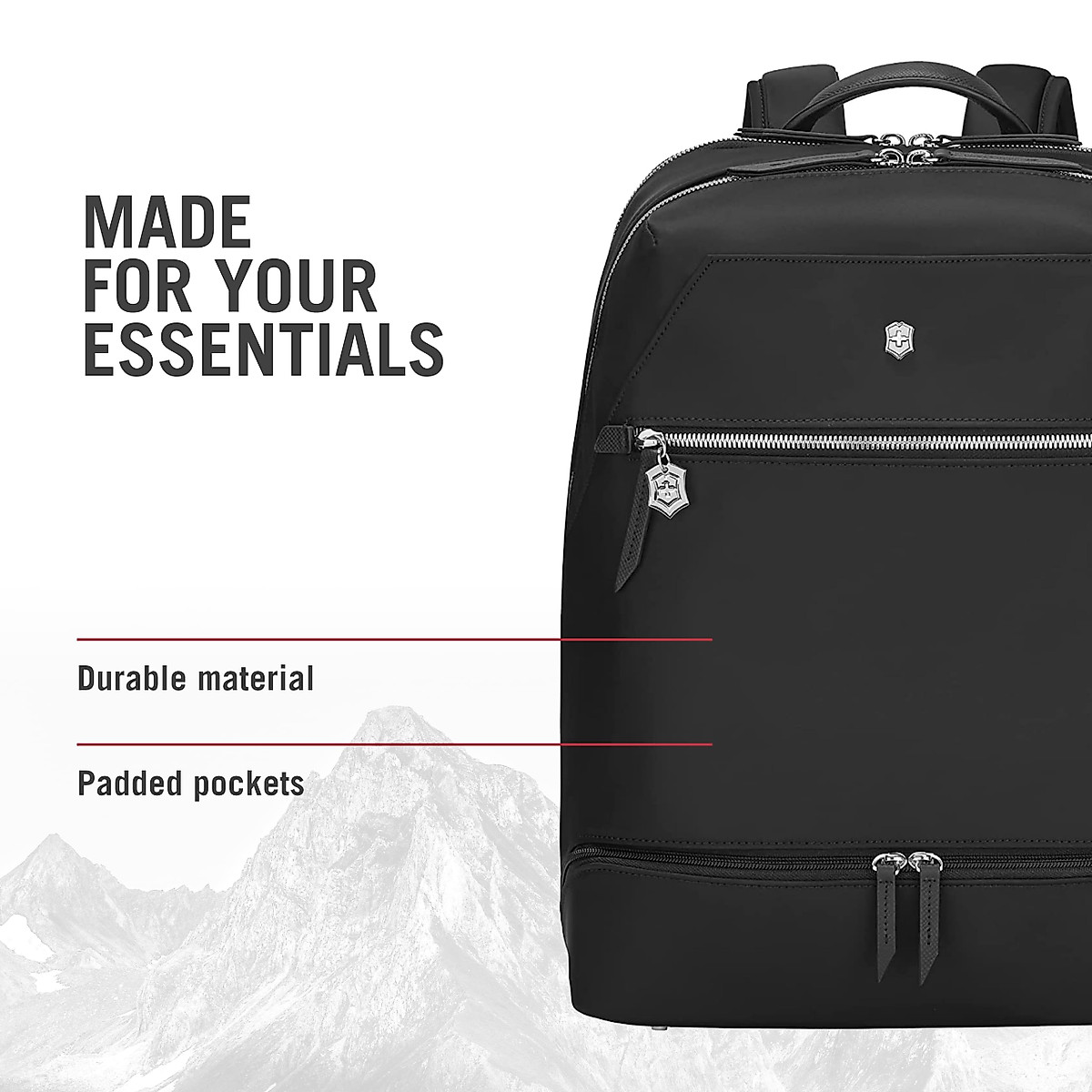 Victorinox Victoria Signature Deluxe Backpack - Professional Laptop Backpack for Women - Holds Computer & Tablet - Includes Clutch - 18 Liters, Black