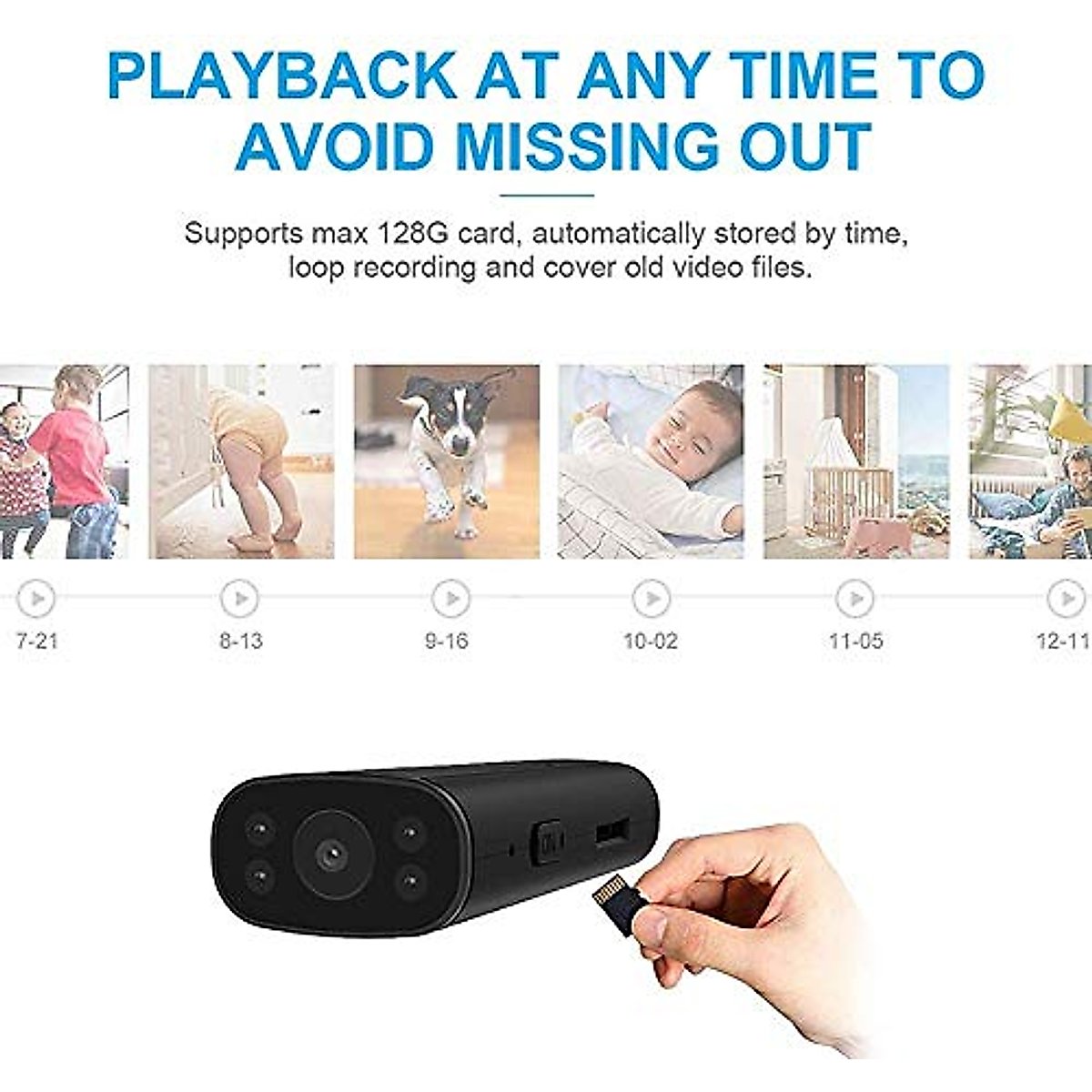 PNZEO W3 Mini Hidden Camera Portable Wireless WiFi Remote View IP Camera Super Small Home Security Cameras P2P Indoor Outdoor Video Record Smart Spy Camera