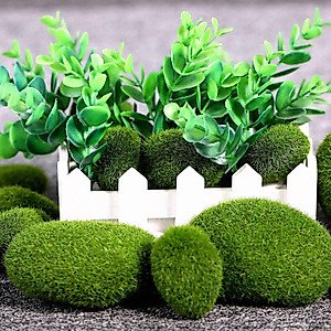 Boagkaah 36 Pieces 3 Size Artificial Moss Rocks Decorative, Green Moss Balls for Floral Arrangements Gardens and Crafting