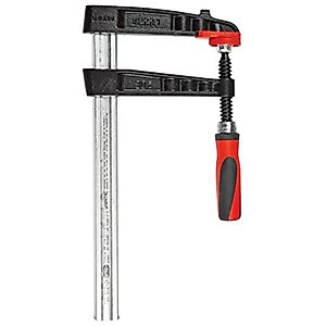 Bessey BESSEY GSCC4PK-C Clamp Set for Woodworking, F-style with Wood Handle, Replaceable Pads, 2 x 6 In and 2 x 12 In, 600 lb, Red/Black/Silver