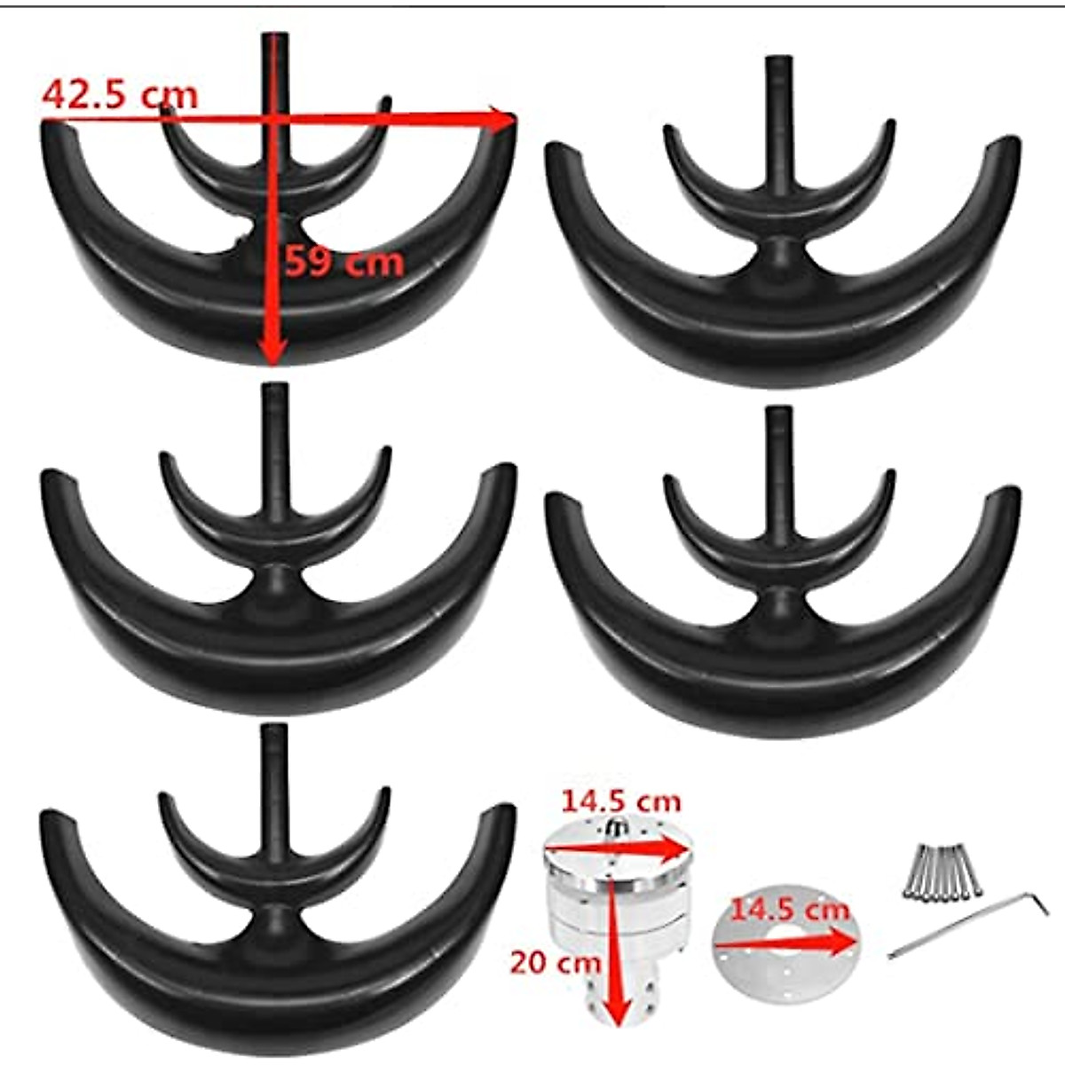 LiuSj JUnSt 12000W Black Lantern Wind Turbine Generator, Vertical Wind Turbine Generator Low Noise Low Wind Speed Start with Controller 5 Blades,220v