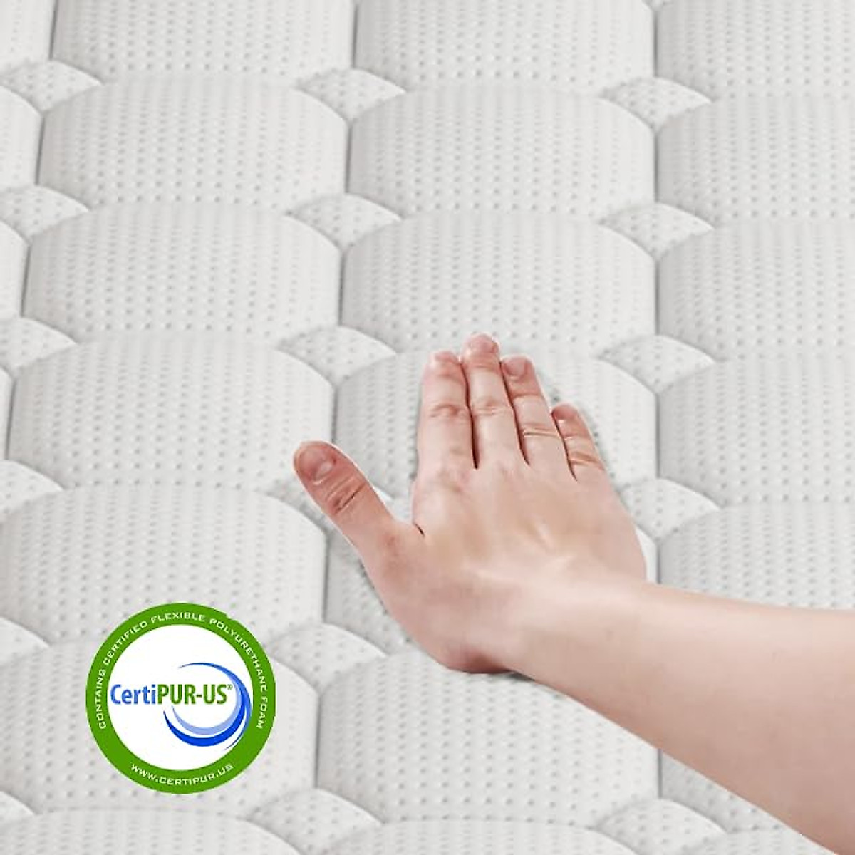 MRH King Mattress 12 Inch Hybrid Mattress Cooling Gel Memory Foam Mattress in a Box Individually Pocket Springs CertiPUR-US Certified Medium Firm Pressure Relief White Grey(King (U.S. Standard))