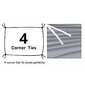 SereneSleep Grey Duvet Cover Set Full Size - Soft Brushed Microfiber Full Size Duvet Cover 3Pcs, Includes 1 Duvet Cover with 2 Pillow Sham Lightweight, Breathable, Easy Care (Full, Grey)