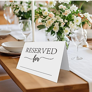 Reserved Table Signs(4x6 Inch, 20 PCS), Reserved Table Tent Card for Wedding, Double Sided Reserved Table Signs,Modern Reserved Signs for Party Restaurant -YDC05
