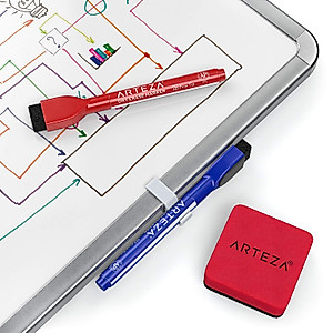 Arteza Framed Magnetic Dry Erase Board Set (2-Pack, 11x14 inches), Small Whiteboards with Marker & Magnets, Ideal for School Supplies, Office, Classroom, College Dorm Essentials