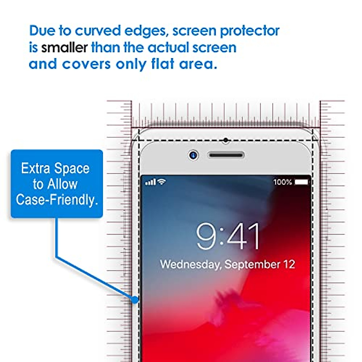 JETech Screen Protector for iPhone 8, iPhone 7, iPhone 6s and iPhone 6, 4.7-Inch, Tempered Glass Film, 2-Pack