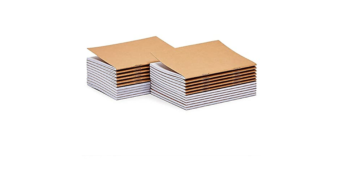 Bulk Set of 24 Kraft Paper Notebooks for Creativity