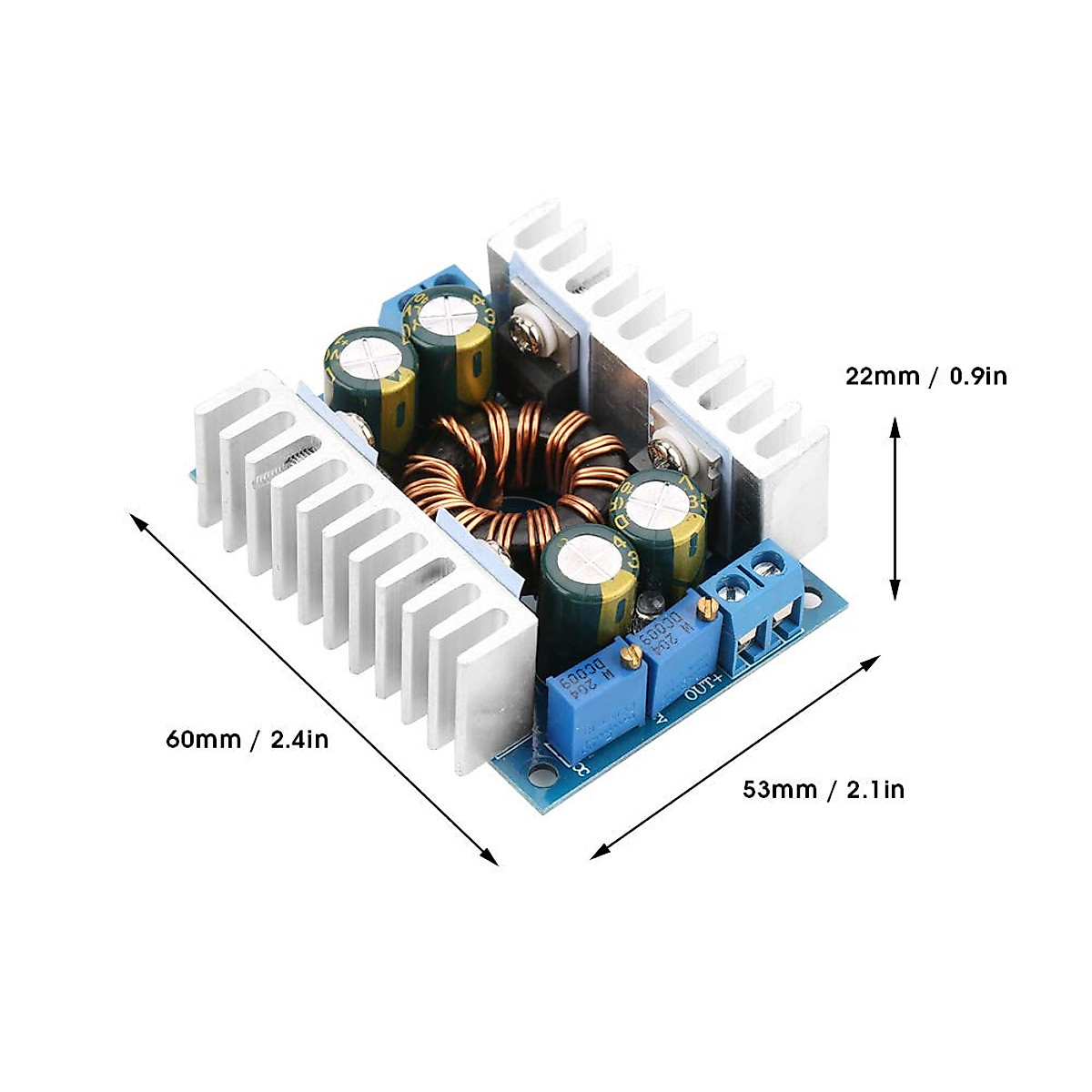 Voltage Converter Module DC 5-30V to 1.25-30V,Automatic Step Up/Down Converter,Boost/Buck Voltage Regulator,Regulated Converter Module,Over Current, Short Circuit, Over Temperature
