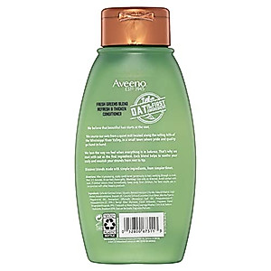 Aveeno, Fresh Greens Blend Sulfate-Free Conditioner with Rosemary, Peppermint & Cucumber to Thicken & Nourish, Clarifying & Volumizing for Thin or Fine Hair, Paraben-Free, 12oz