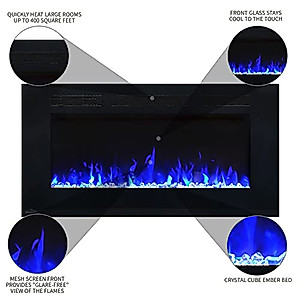 Napoleon Allure 42 inch Wall Mount Electric Fireplace - Black, NEFL42FH