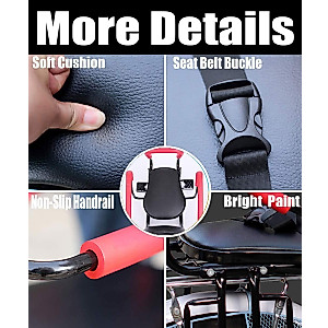 Wing Back Mount Child Seat for Adult Bike, Rear Child Carrier Bicycle Seat, with Cushion & Backrest Foot Pedals/Armrest and Detachable Fence, for 2-6 Year Old Child Seat, Hold Up to 50KG HJHY