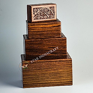 Beautifully Handmade & Handcrafted Tree of Life Engraving Wooden Urns for Human Ashes Adult by - Wooden Cremation Urns for Ashes Engraving, Wooden Box (5 X 3 X 2)