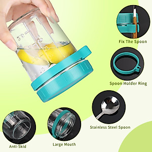 Bravebull 6Pcs Overnight Oats Containers with Lids and Spoon 12 Oz Wide Mouth Mason Jars,Meal Prep Container,Glass Food Storage Containers for Yogurt,Fruit,Cereal,Salad,Oat