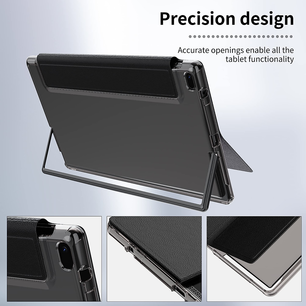 Tablet Case for TJD 10.1 inch Tablet, Multi-Viewing Angels PU Leather Stand Folio Case Cover Compatible with TJD MT1011 Touchscreen Tablet, with Magnetic Cover (Black Case)