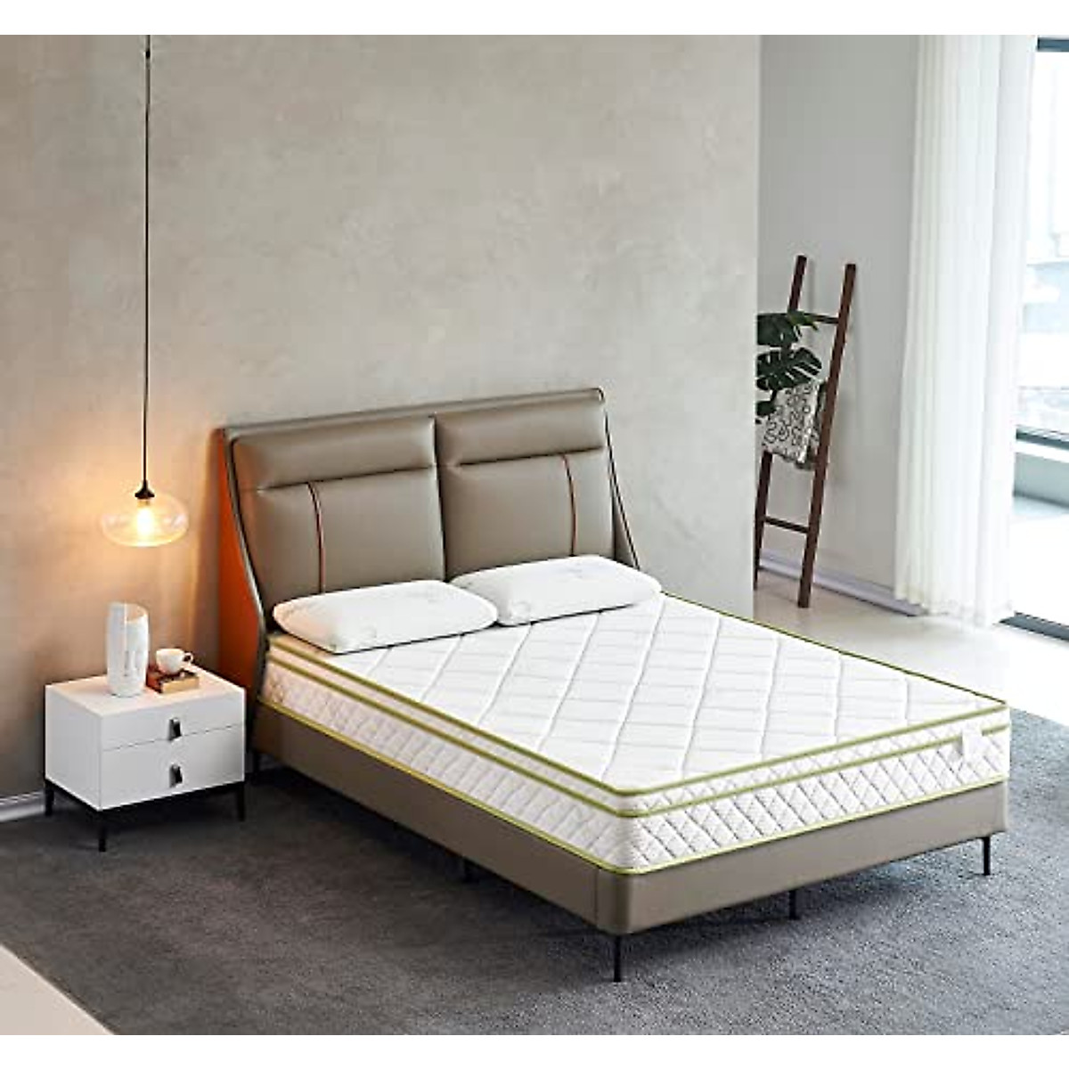 Twin Mattress - 8" Hybrid Mattress with Foam and Spring for Optimal Support and Comfort - Quilted Foam Soft Top - Rolled in a Box - Medium Firm - Oliver & Smith
