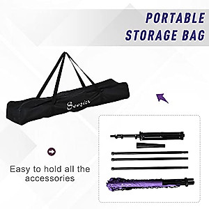 Soozier Baseball Practice Net Set with 7.5x7ft Catcher Net, Ball Caddy and Batting Tee, Portable Baseball Practice Equipment with Carry Bag for Hitting, Pitching, Batting, Catching, Purple