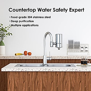 Waterdrop WD-FC-06 Stainless-Steel Faucet Water Filter & WD-FF-03A Faucet Replacement Filter